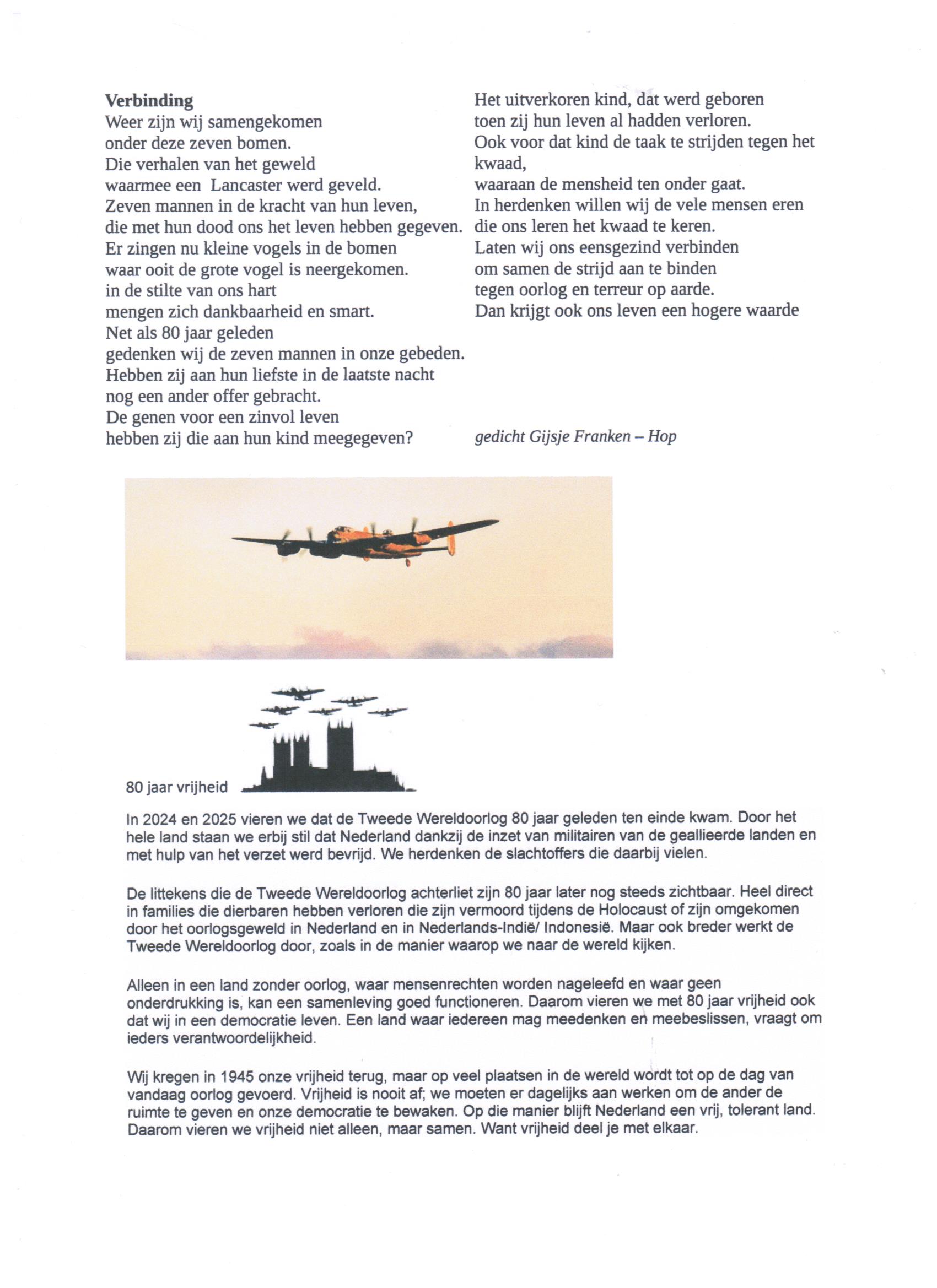 Overweging 4 mei 2024 | Lancaster monument Hulshorst